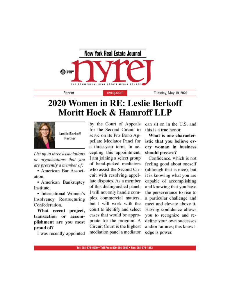 Leslie A. Berkoff Featured In The New York Real Estate Journal’s Women ...
